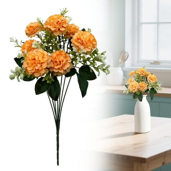 Artificial Hydrangea Bouquet with Eucalyptus, 7-Head Fake Hydrangea for ...