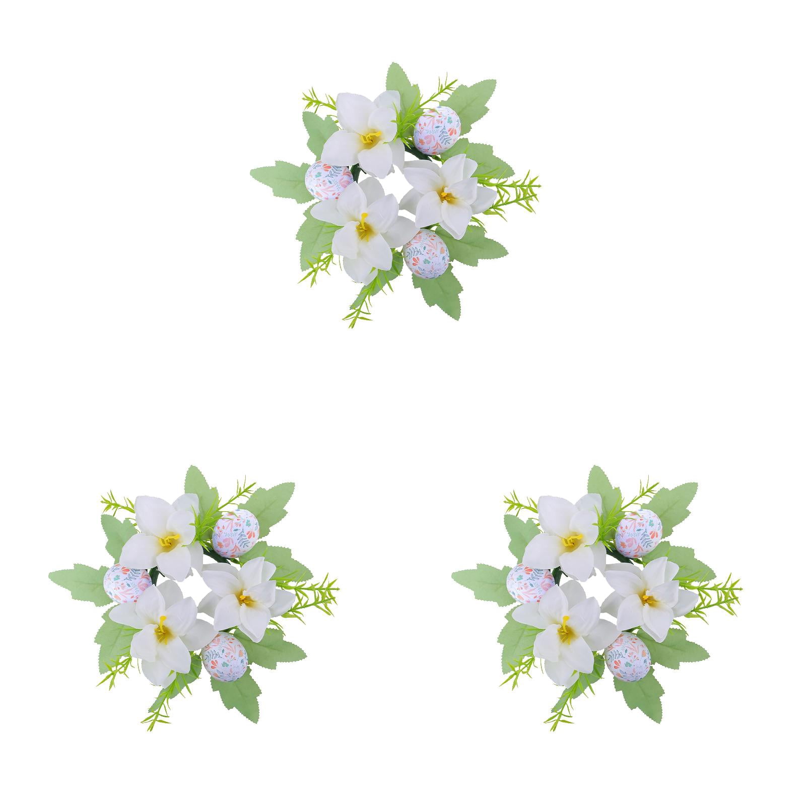 Artificial Hydrangea Candle Rings 1-4PC, Small Boho Wreath for Pillar ...