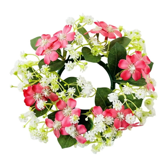 Artificial Hydrangea Candle Rings Wreaths 3.5 inch Center Eucalyptus ...