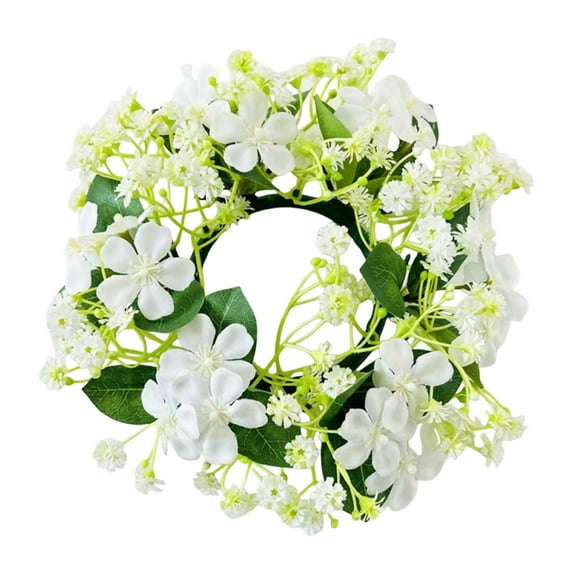 Artificial Hydrangea Candle Rings Wreaths 3.5 inch Center Eucalyptus ...