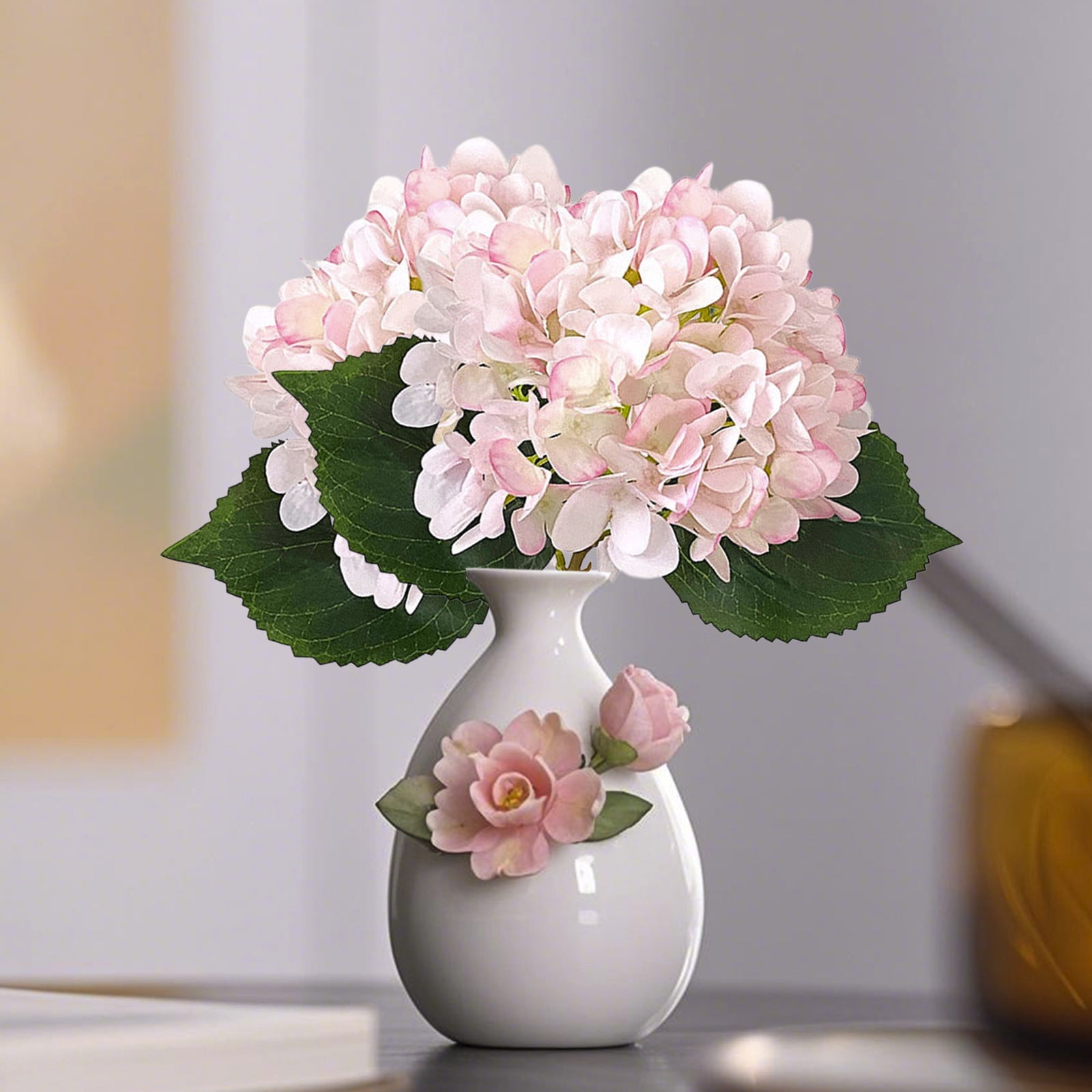 Artificial Hydrangea Flower | Realistic Faux Plant Decoration | Plastic ...