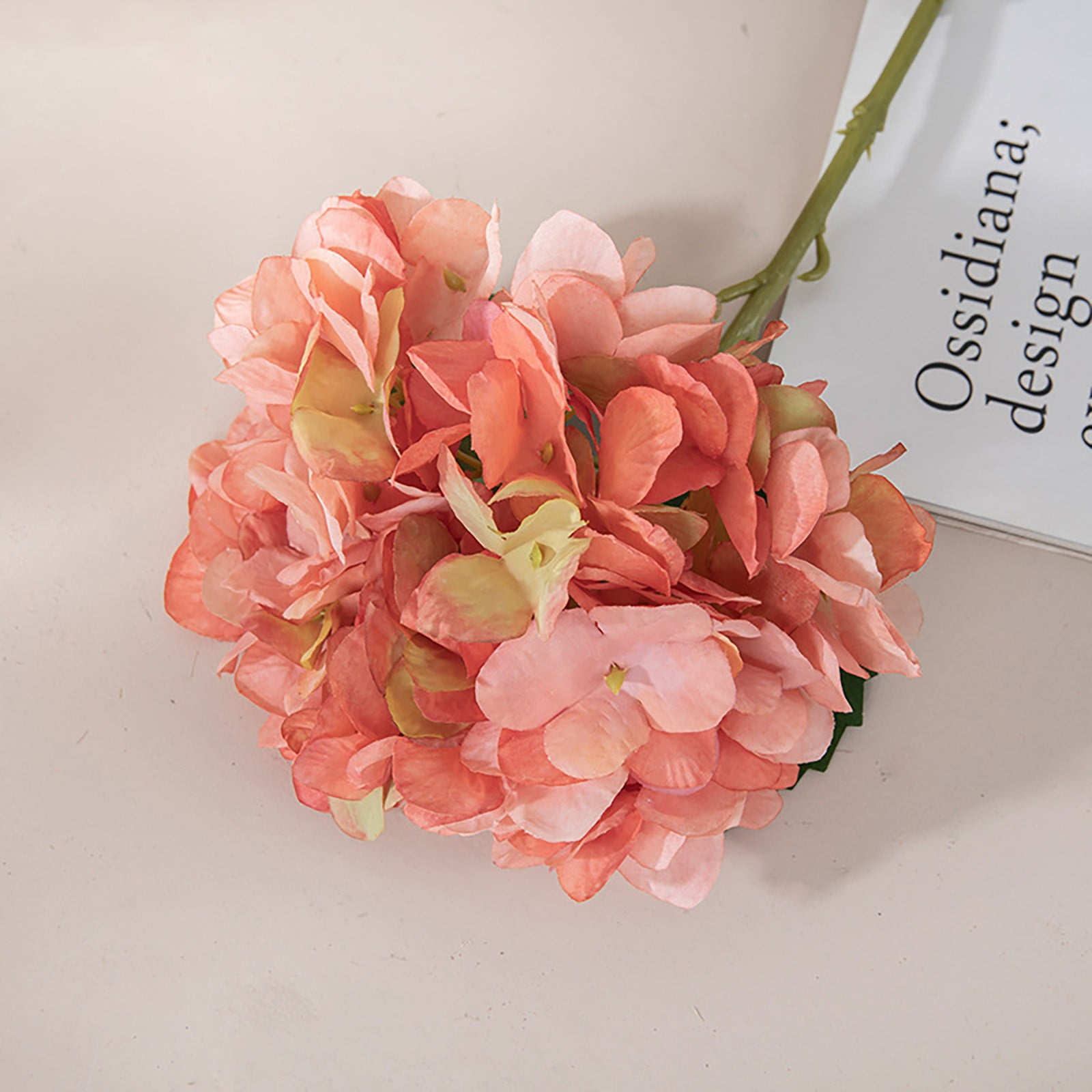 Artificial Hydrangea Flower Stem Single Branch Faux Dried Hydrangeas ...