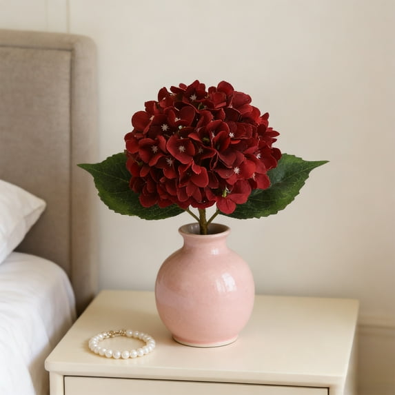 Artificial Hydrangea Flowers, 18" Simulation Flowers for Home Decor ...