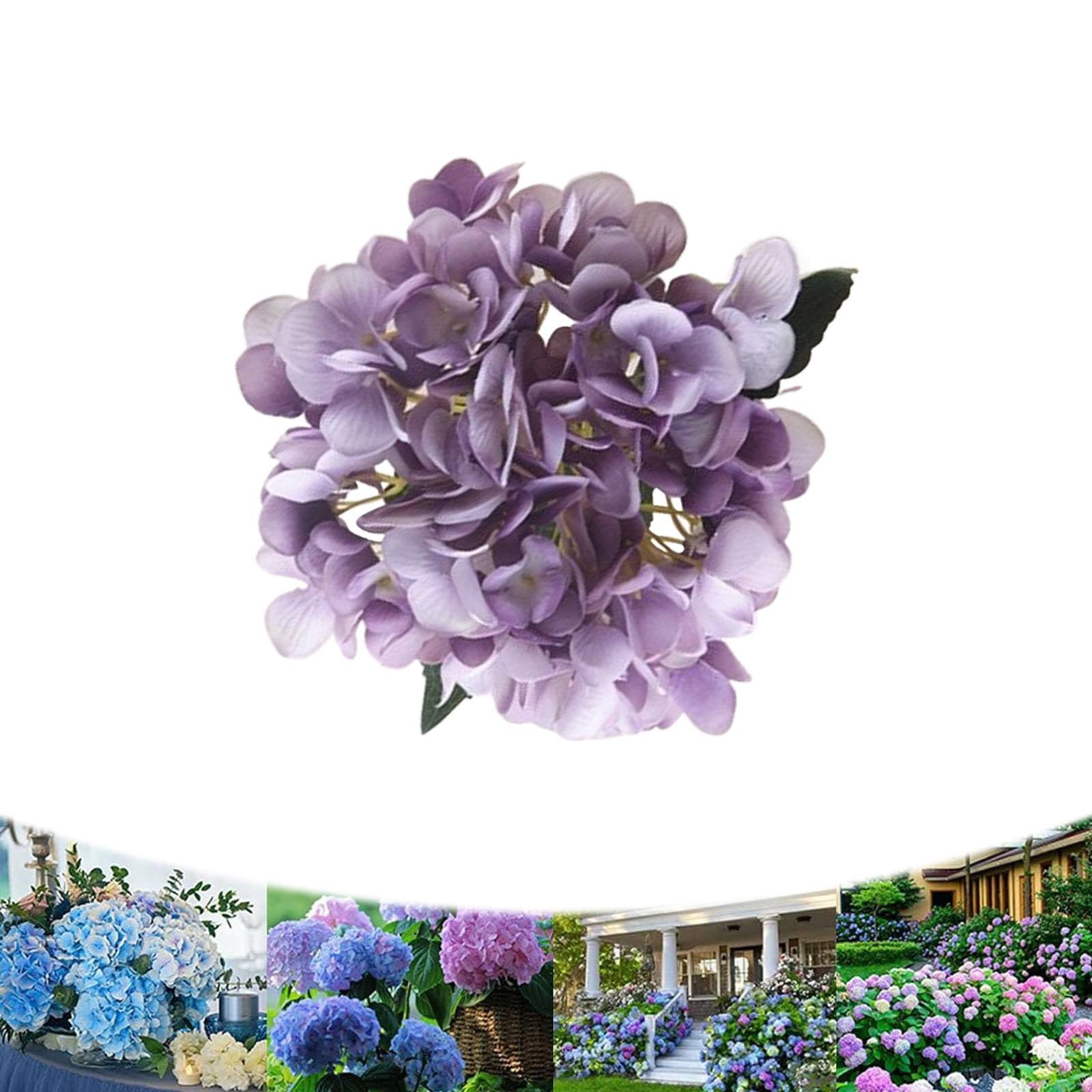 Artificial Hydrangea Flowers, Silk Hydrangea Full Flowers Heads with ...