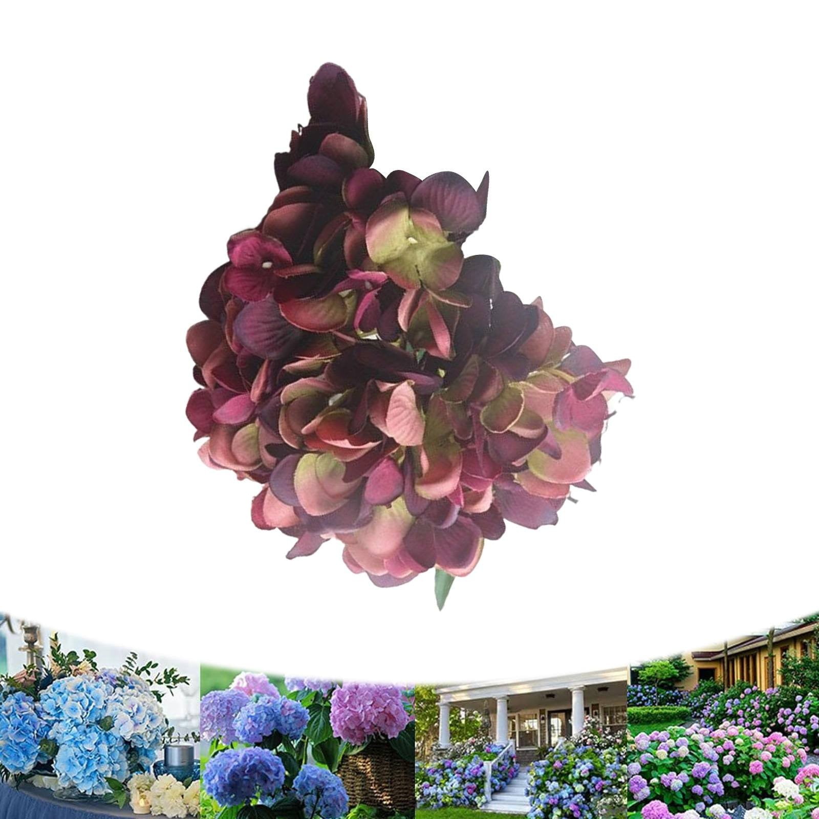 Artificial Hydrangea Flowers, Silk Hydrangea Full Flowers Heads with ...