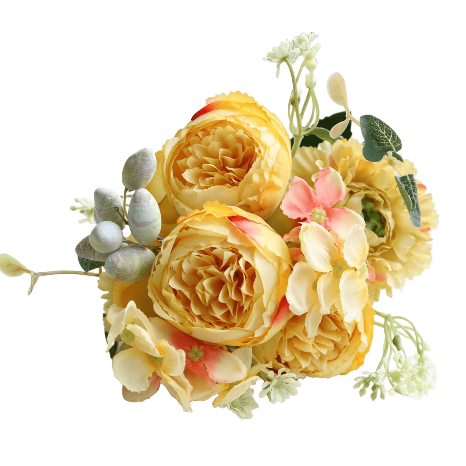 Artificial Hydrangea, Peony and Berry Floral Combination, Five Stem ...