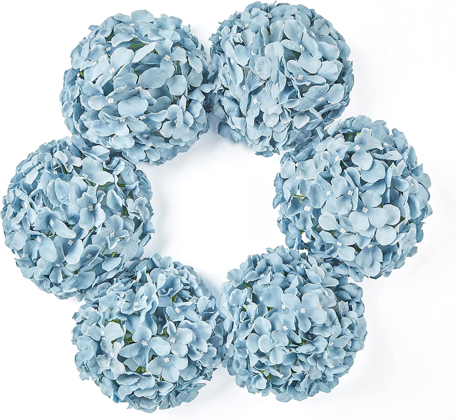 Artificial Hydrangea Silk Flower Heads with Stem Fake Blue Hydrangea ...