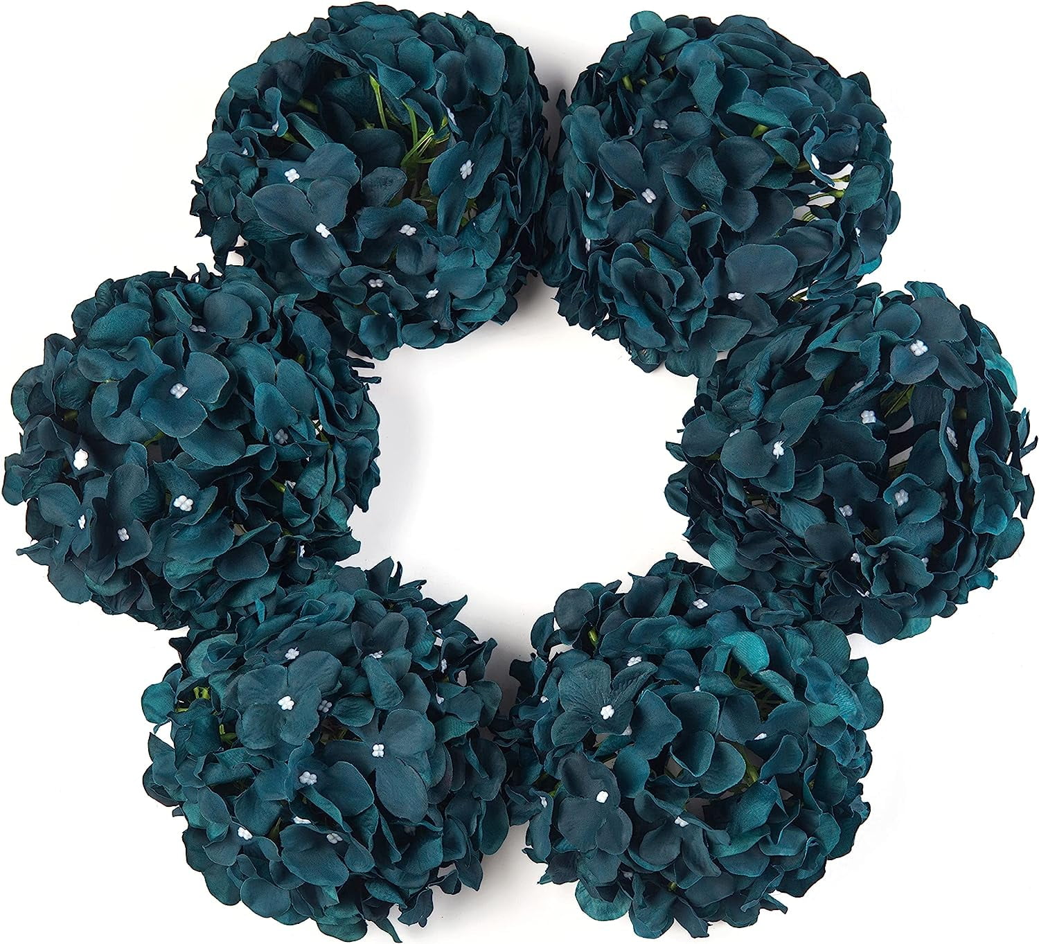 Artificial Hydrangea Silk Flower Heads with Stem Fake Blue Hydrangea ...