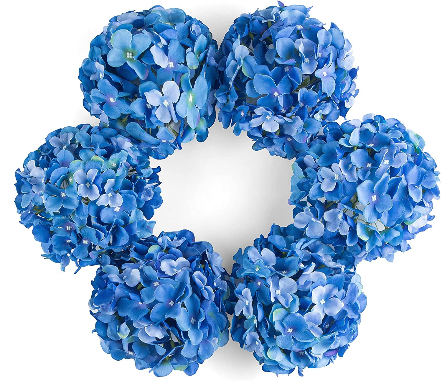 Artificial Hydrangea Silk Flower Heads with Stem Fake Blue Hydrangea ...