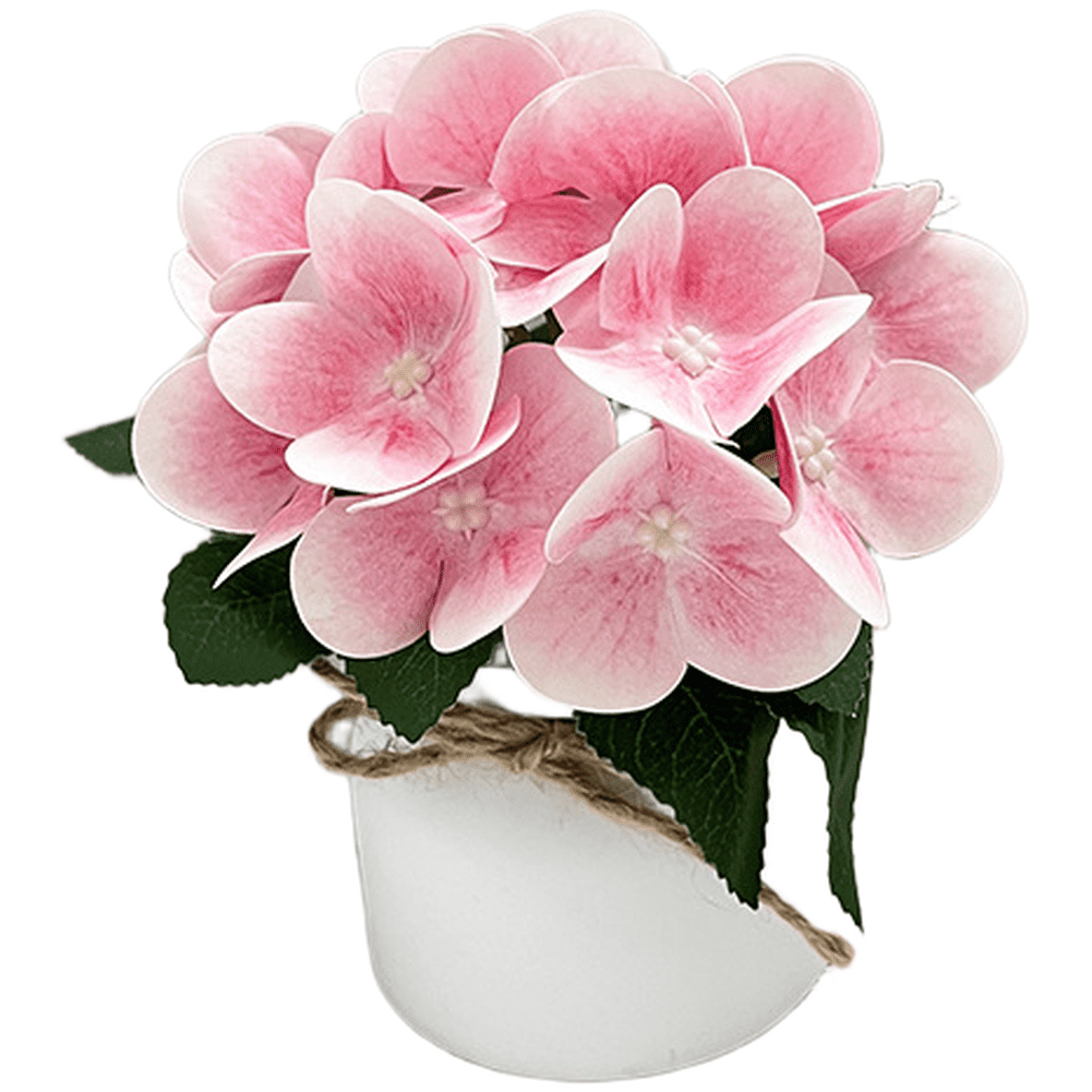 Artificial Hydrangea in 3D Printed Vase Plastic Decor Flower for ...