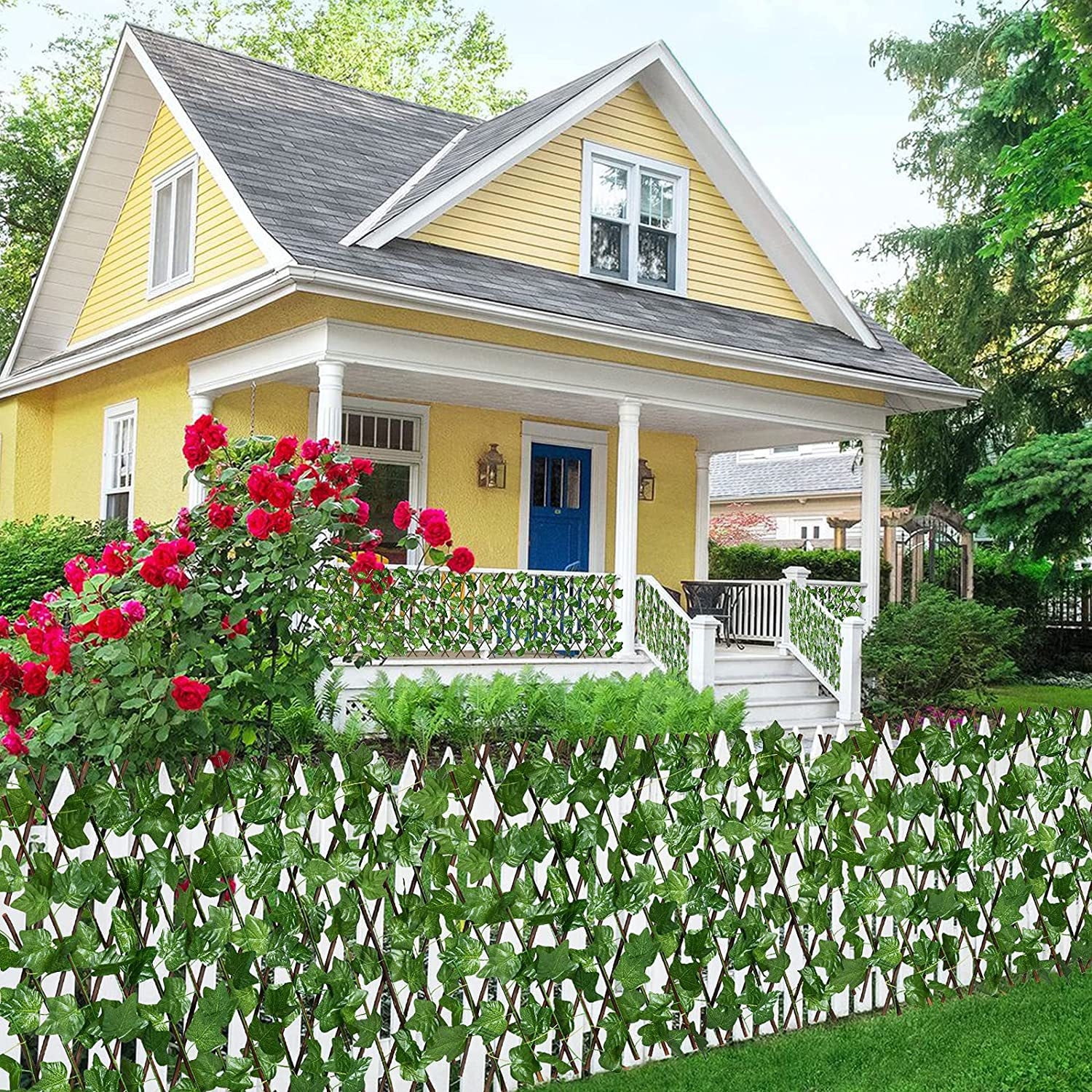 Artificial Ivy Expandable Stretchable Fence - Privacy Fence for Outdoor ...