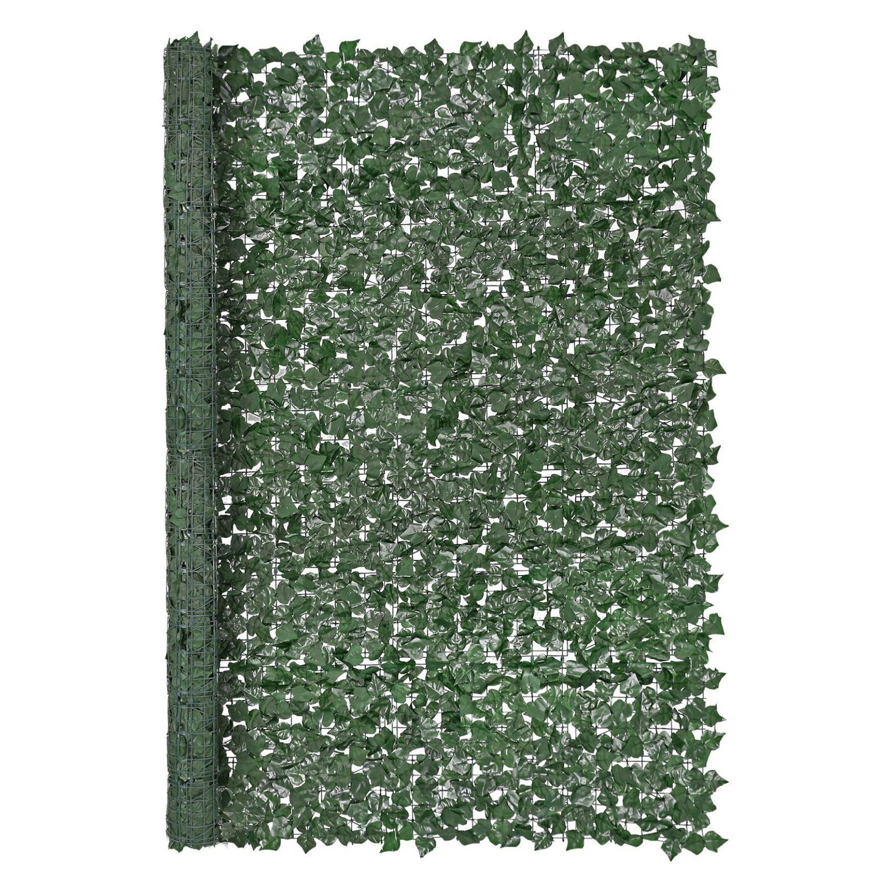 Artificial Ivy Privacy Fence 96x72in, Green Wall Screen, Faux Hedges ...