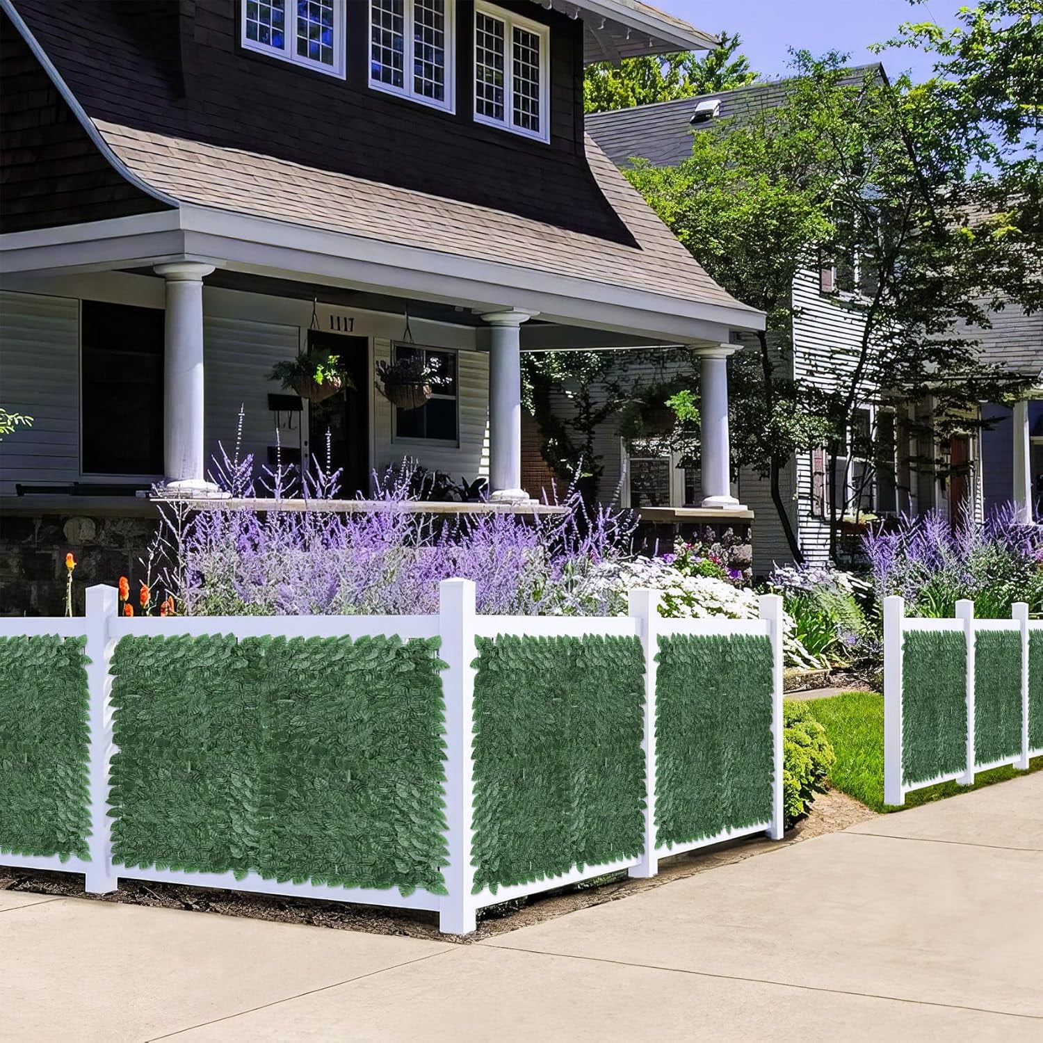 Artificial Ivy Privacy Fence Screen, 120x40 Inch Dense Greenery Wall ...
