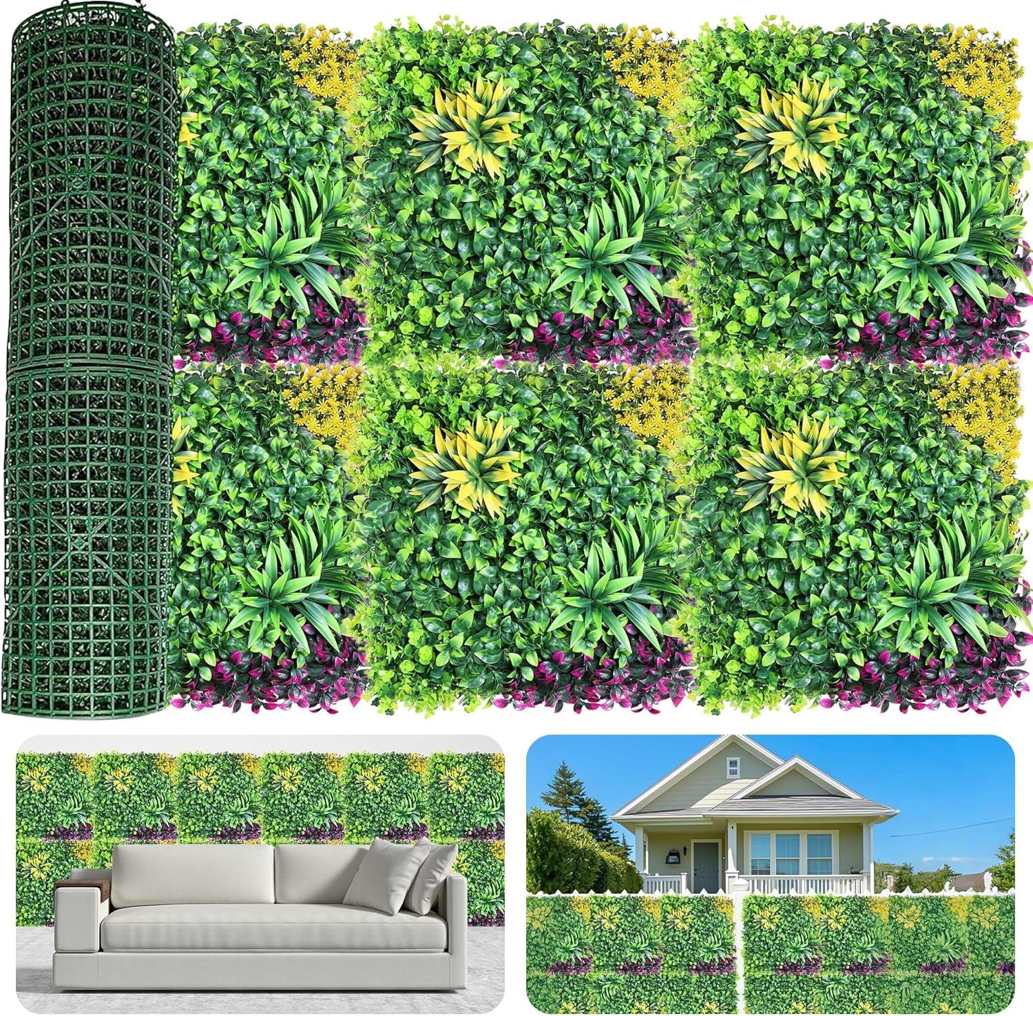 Artificial Ivy Privacy Fence Screen, 120x40 in(34 sqft) UV-Anti Faux ...