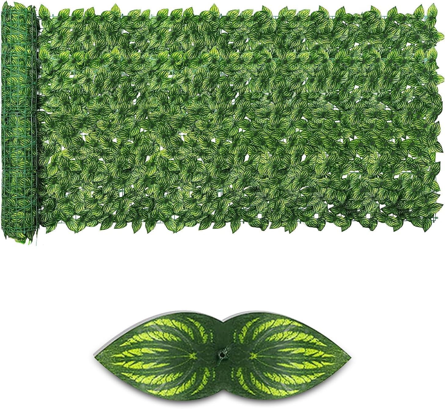 Artificial Ivy Privacy Fence Screen,59"x118" UV-Anti Fake Leaves Plant ...