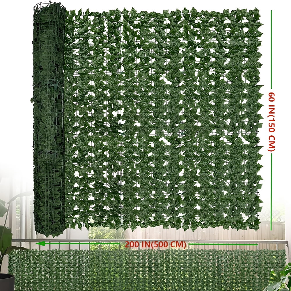 Artificial Ivy Privacy Fence Screen, UV Resistant Faux Hedge Leaf Wall ...