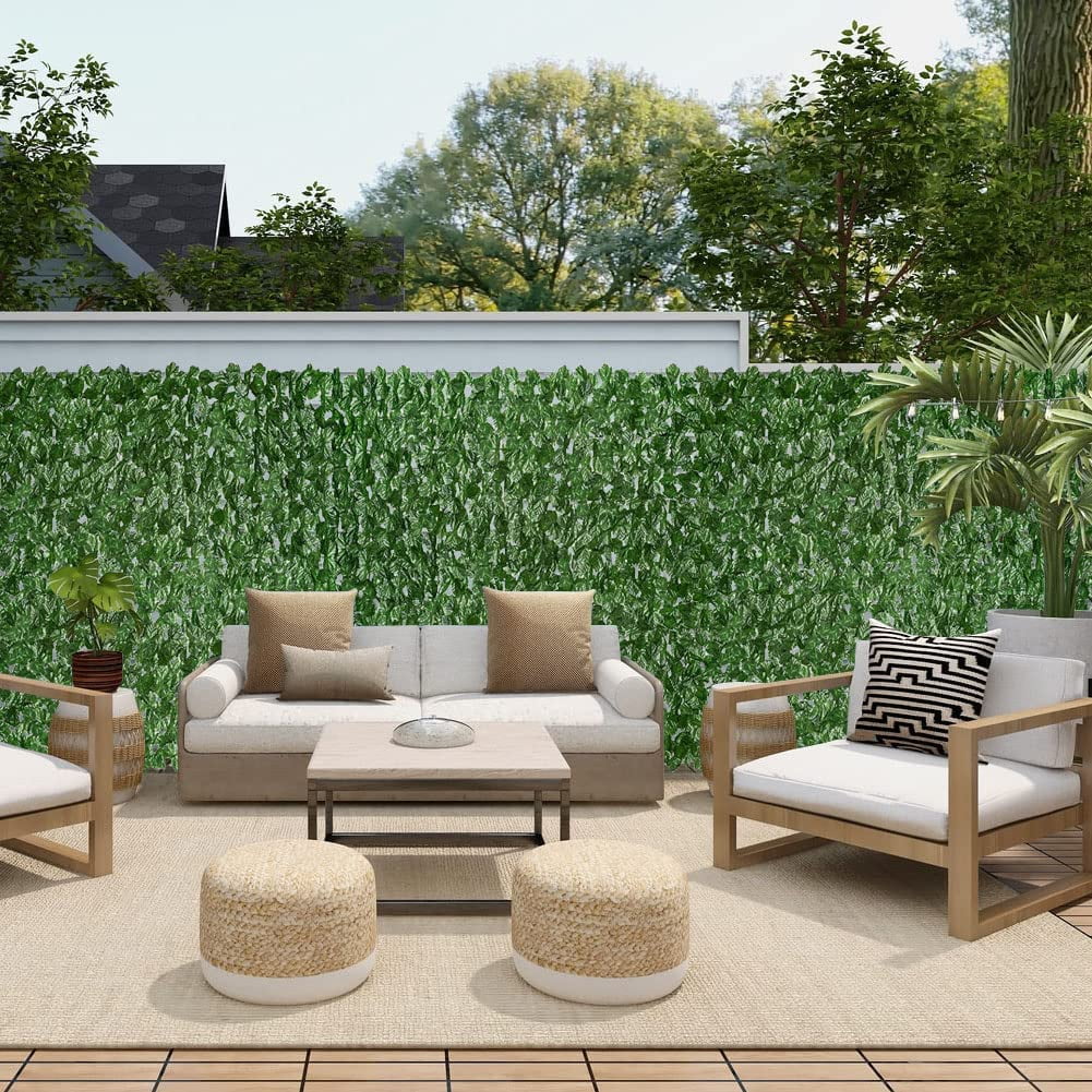 Artificial Ivy Privacy Screen for Fence, 39x157in Faux Greenery Vines ...