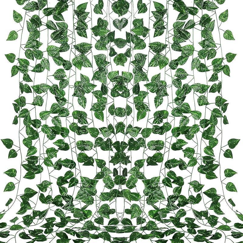 Artificial Ivy Vines 250 FT with 300 LED String Light Leaf Garland Fake ...