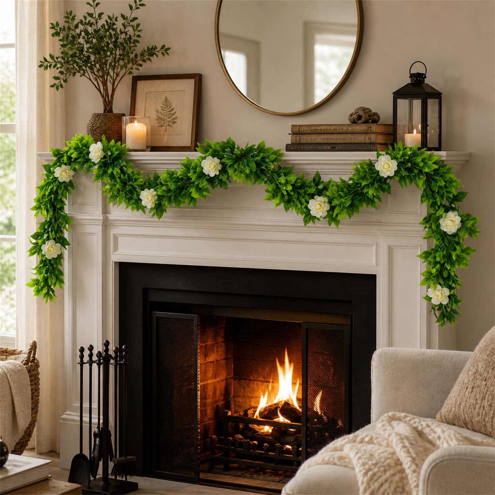 Artificial Jasmine Flower Vine 70 In Faux Greenery Hanging Rattan for ...