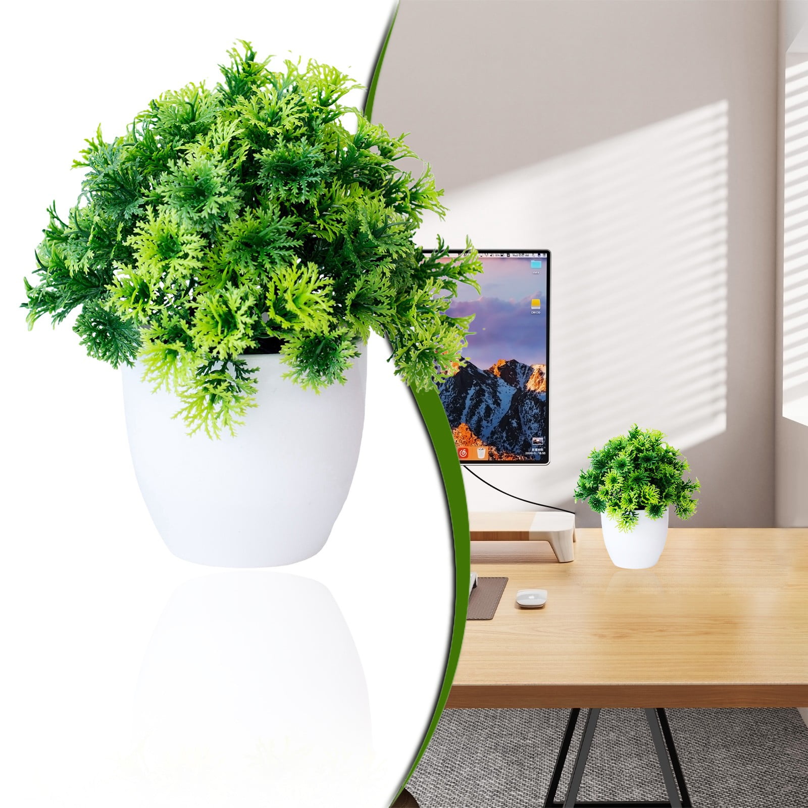 Artificial Jasmine Potted Fake Flowers in Vase Realistic Ornamental ...
