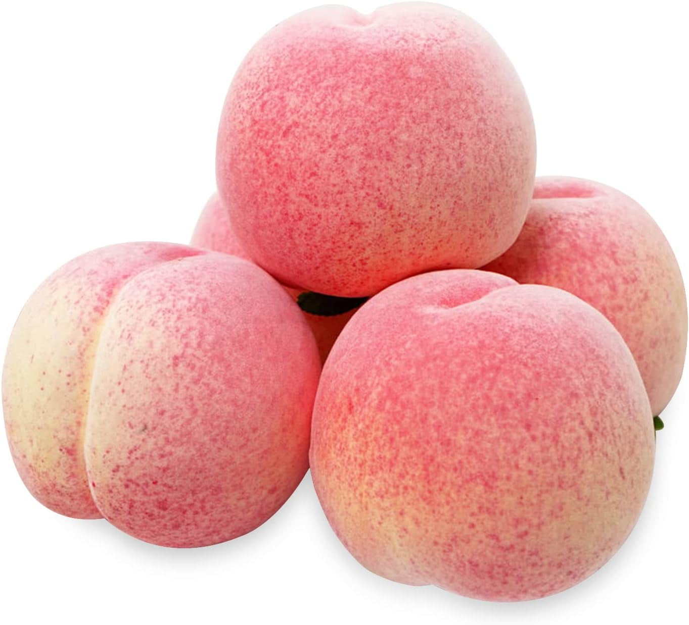 Artificial Juicy Peaches Simulation Fake Fruits Peaches with Leaf Photo ...