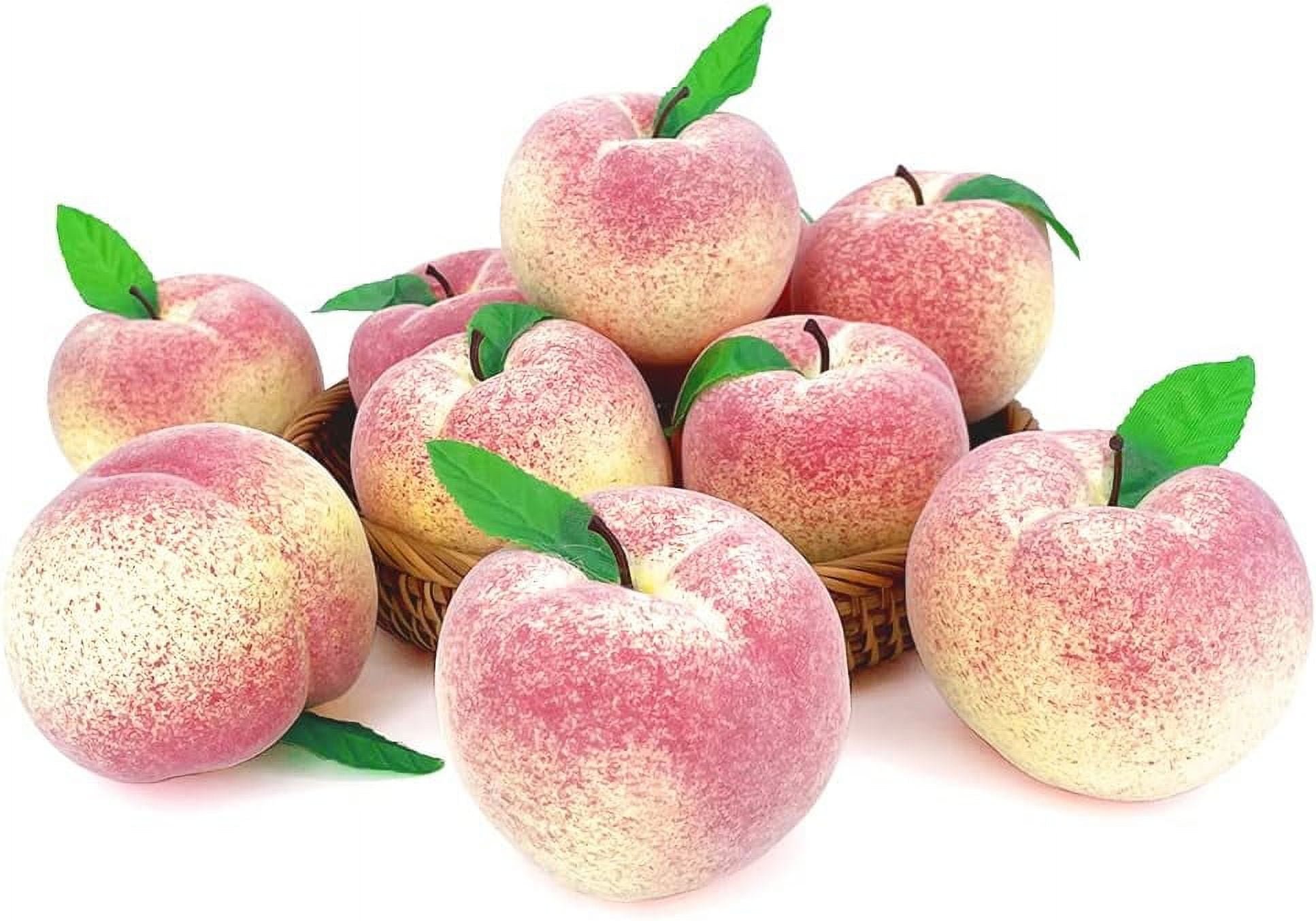 Artificial Juicy Peaches Simulation Fake Fruits Peaches with Leaf Photo ...