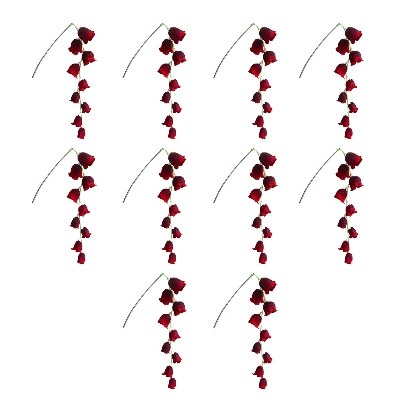 Artificial LED Lilies of the Valley Bouquet, Set of 10 Battery Operated ...