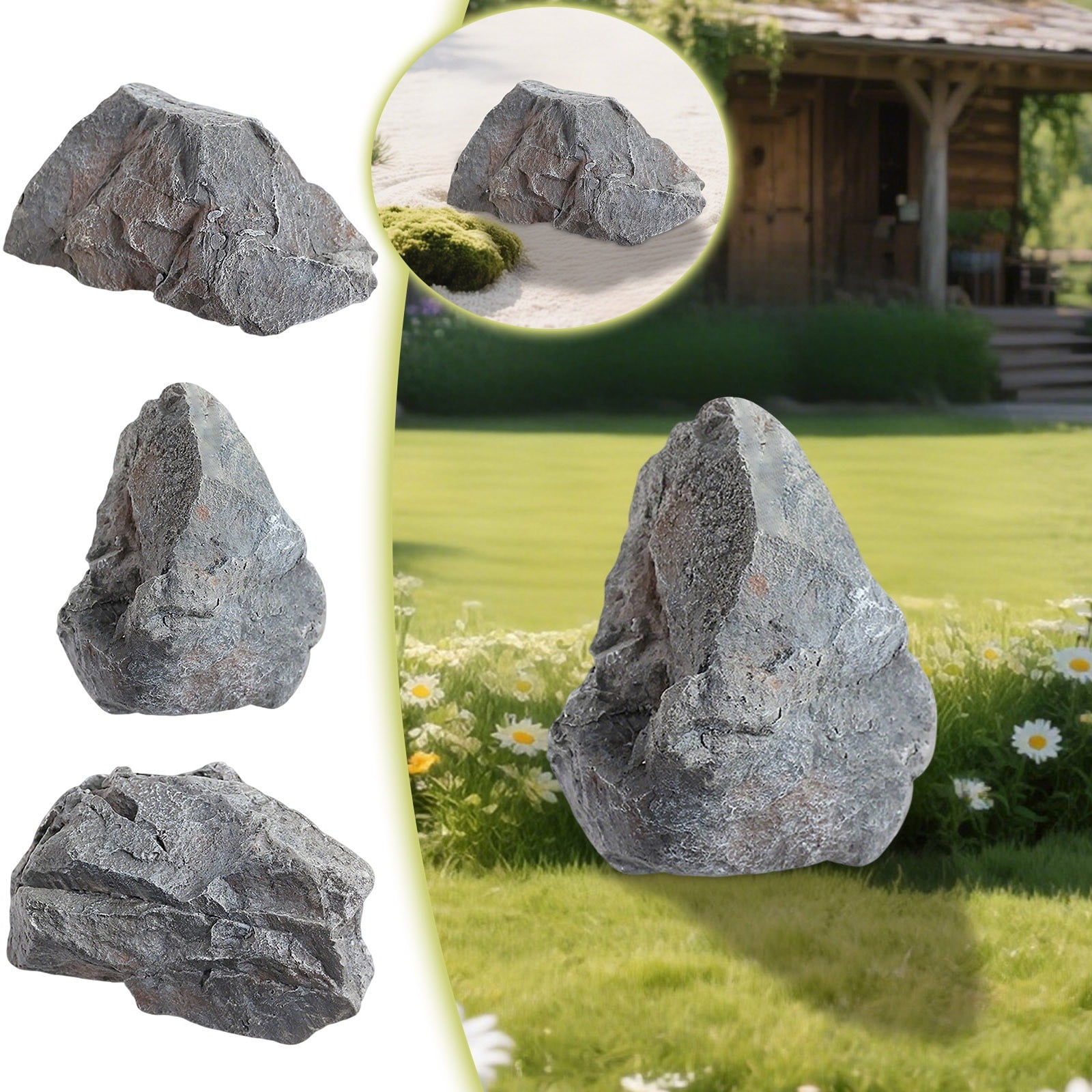 Artificial Landscape Rock Cover - Lightweight Fake Rock Well Pump Cover ...