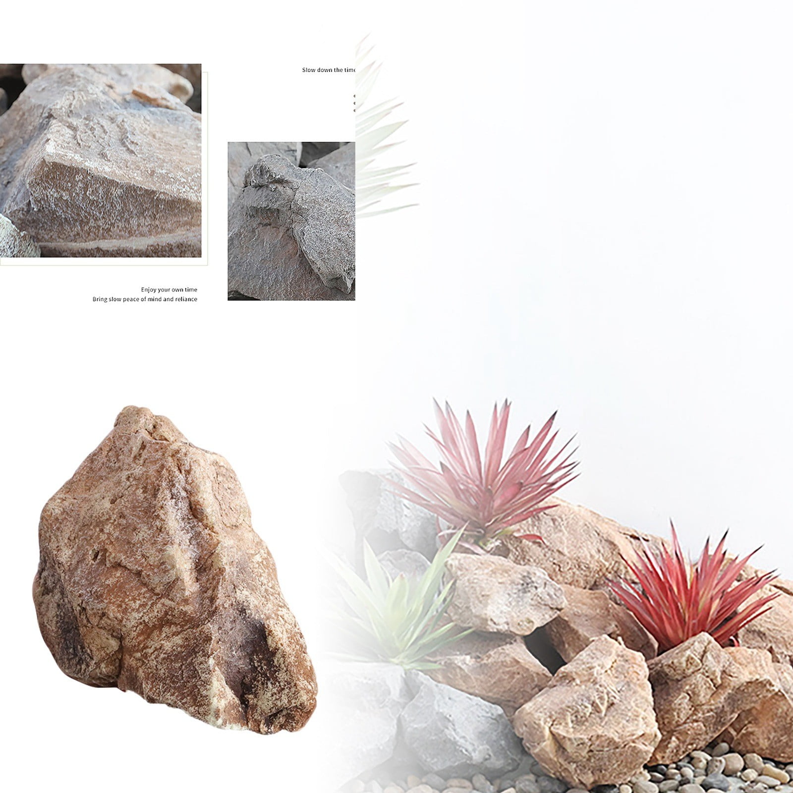 Artificial Landscape Rock - Realistic Fake Decorative Rock for Garden & Yard - Lightweight ...