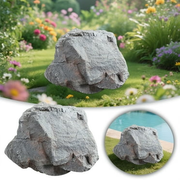 CrystalClear TrueRock Outdoor Faux Rock Cover, Artificial Landscape Boulder Enclosure, Fake ...