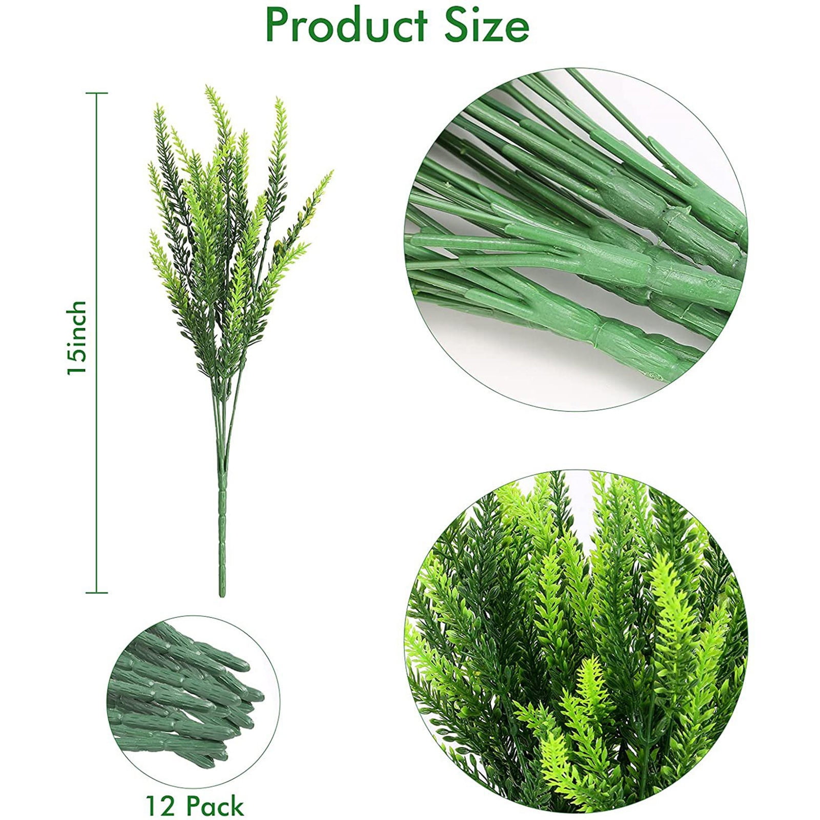 Artificial Lavender Fake Flowers with Long Tall Stem Branch Floral Faux ...