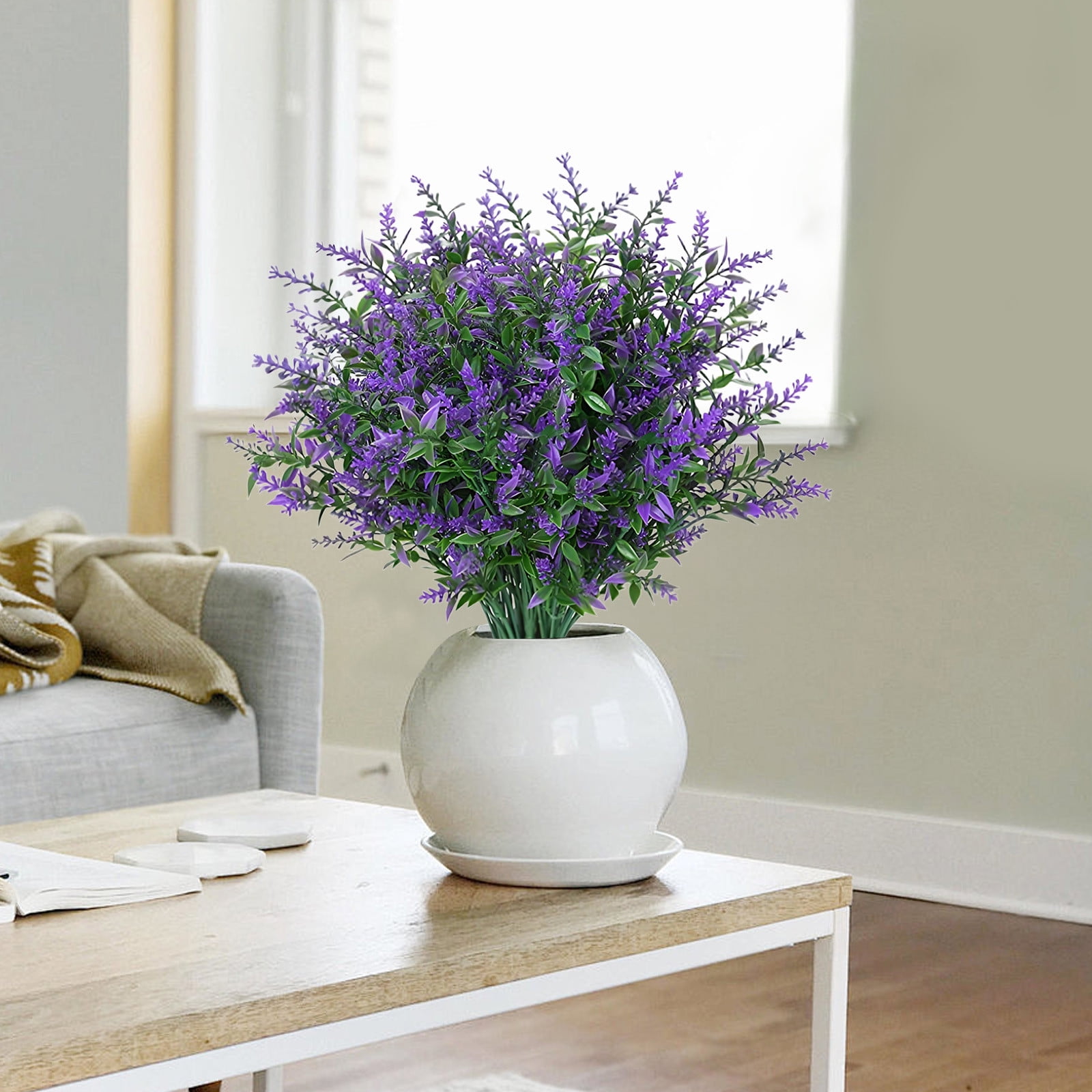 Artificial Lavender Flowers, 8 Bundles Artificial Flowers Outdoor,UV ...