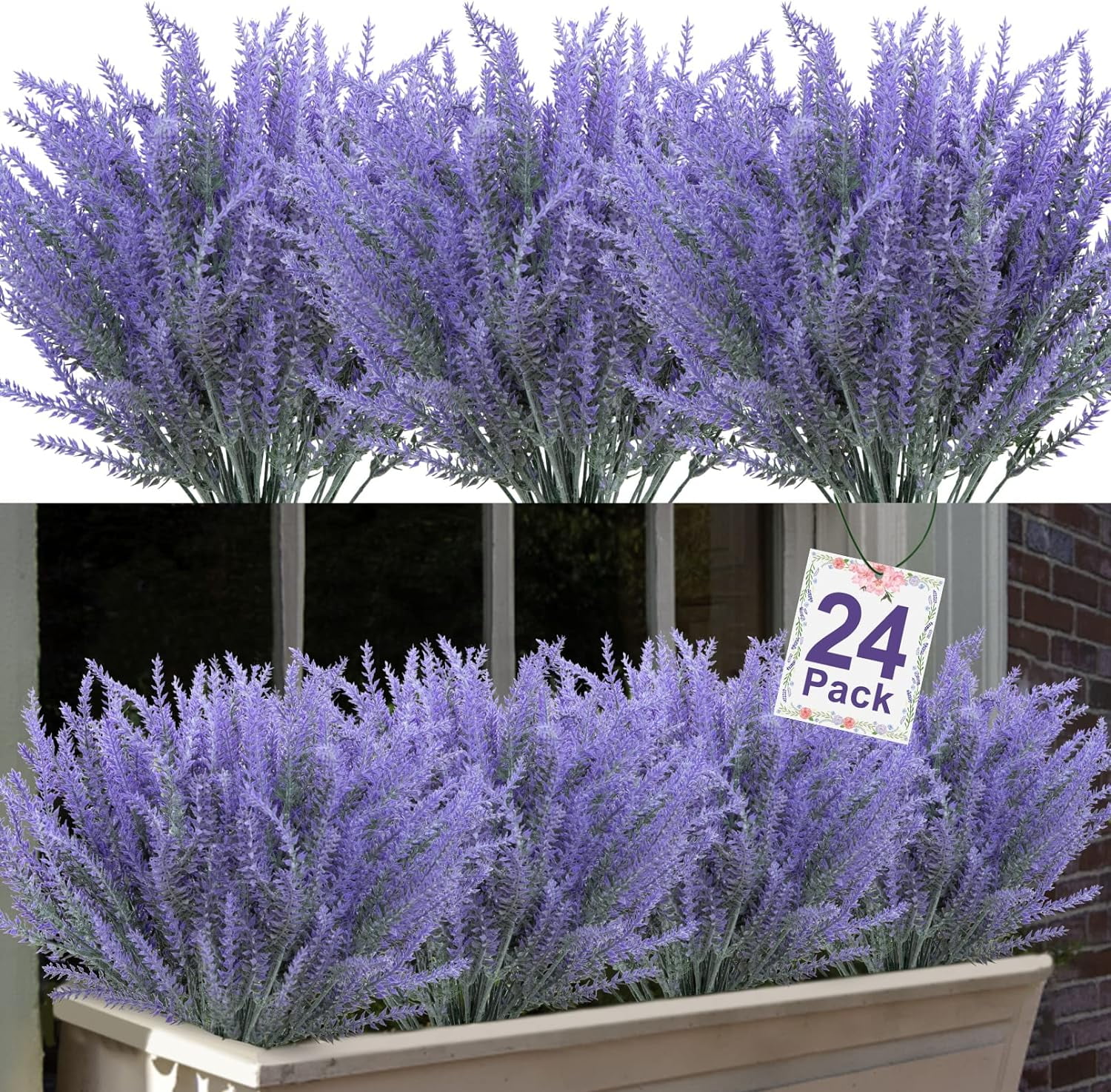 Artificial Lavender Flowers Fake Plastic Purple Flowers Outside UV ...