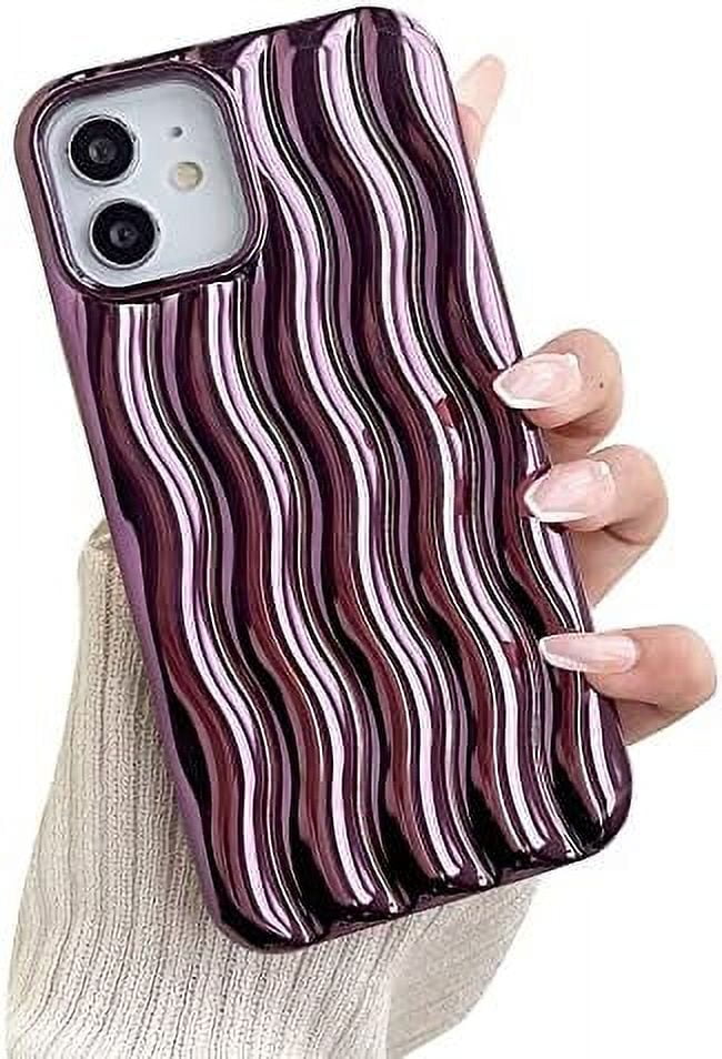 Compatible with iPhone Case,Electro Plated Curly Wave Water Ripple ...