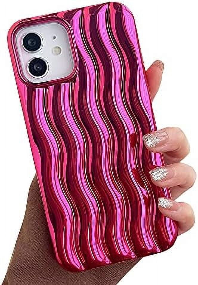 Compatible with iPhone Case,Electro Plated Curly Wave Water Ripple ...