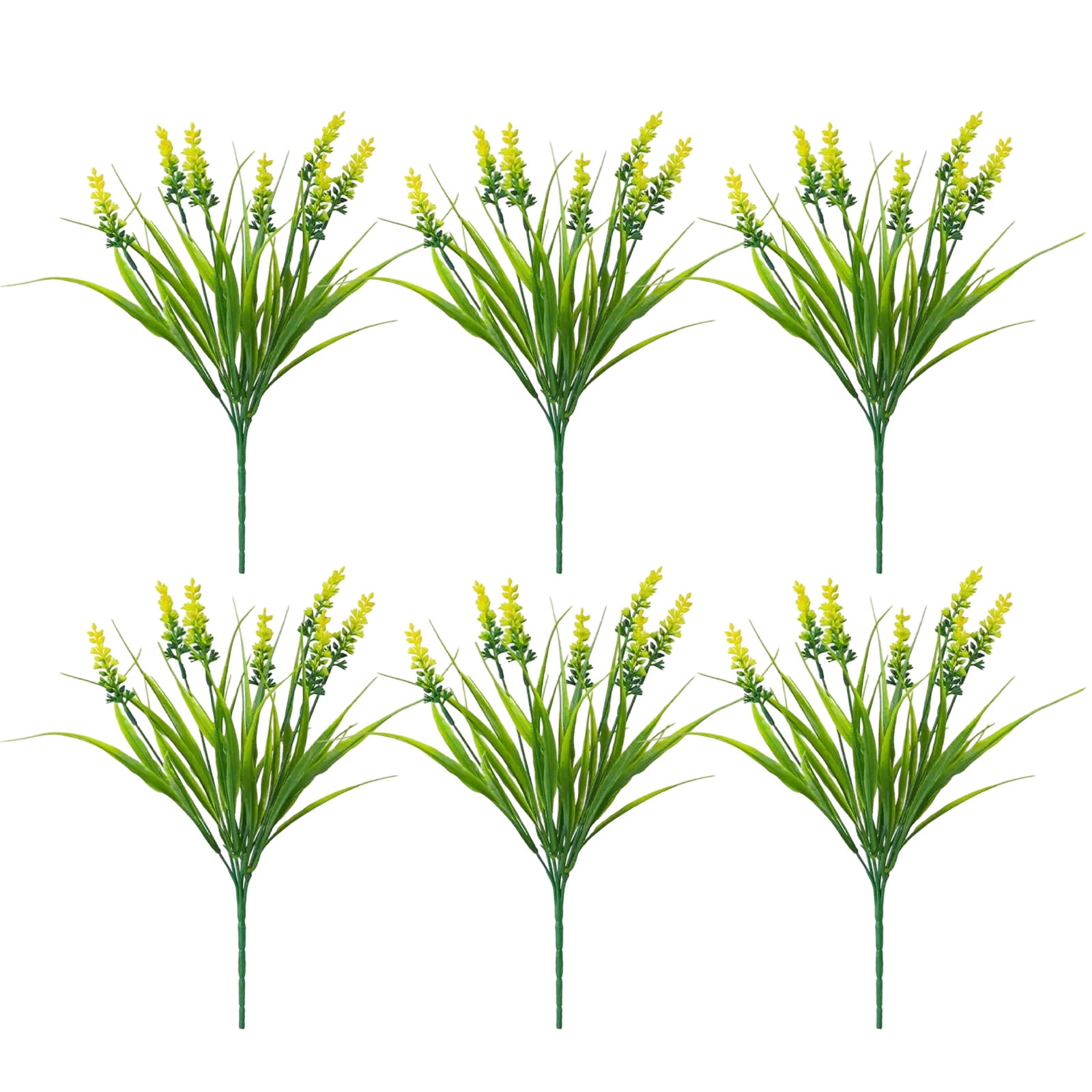 Artificial Lavender Flowers Uv Resistant Outdoor Plants 6 Pcs Fake ...