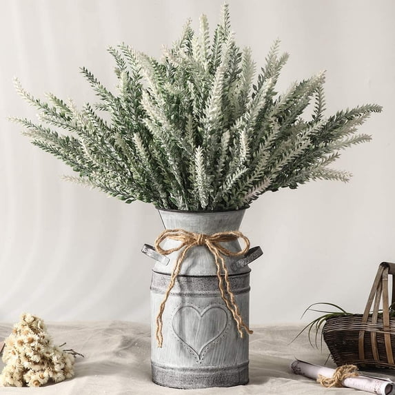 Artificial Lavender Flowers with Vase,Fake Lavender Plant Artificial in ...