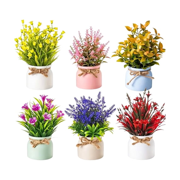 Artificial Lavender Plants, Mini Potted Plants, Faux Flower ...