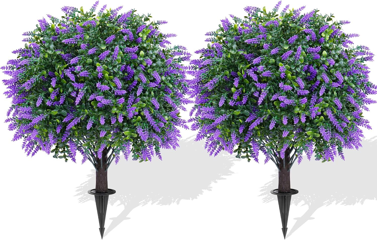 Artificial Lavender Topiary Ball Trees with Ground Spike, 2 Pack 16 ...