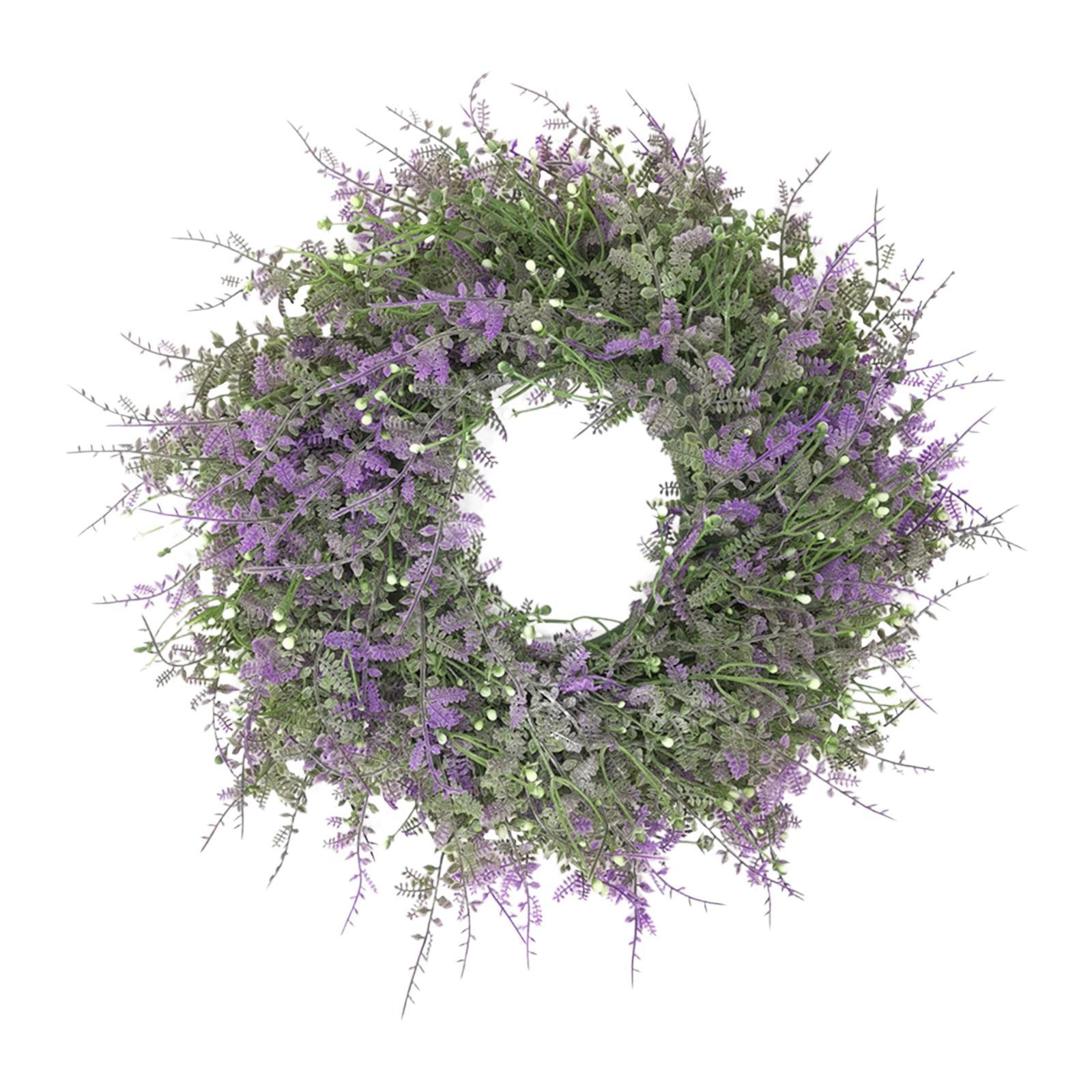 Artificial Lavender Wreath 18inch Wreath for Festival Celebration Front ...
