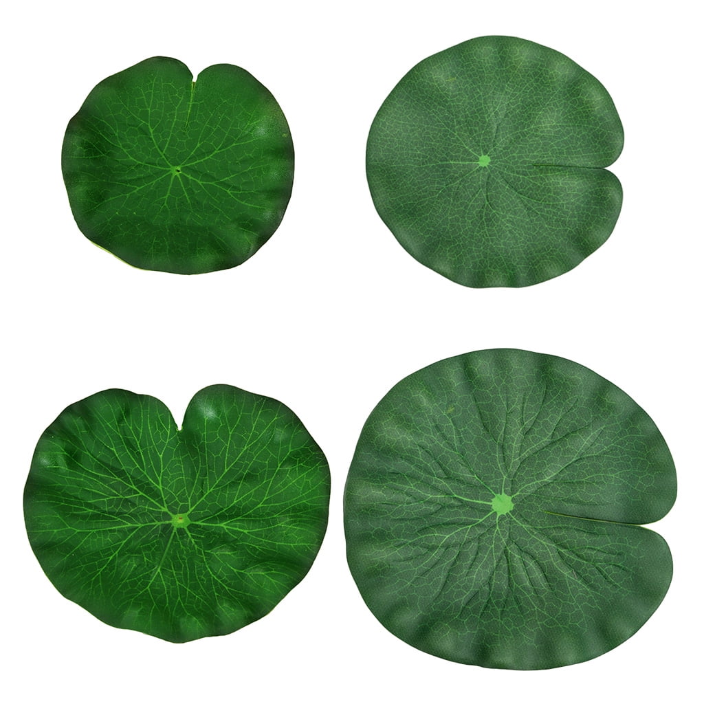 Artificial 4Pcs Floating Foam Leaves Foliage with Veins Texture Pond ...