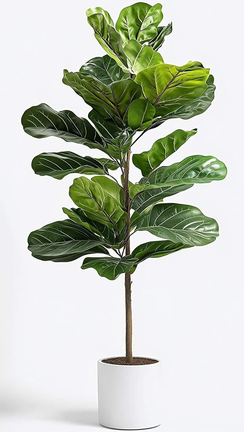 Artificial Leaf Fig Tree 6-Foot Decorative Pre-Potted Faux Tree ...