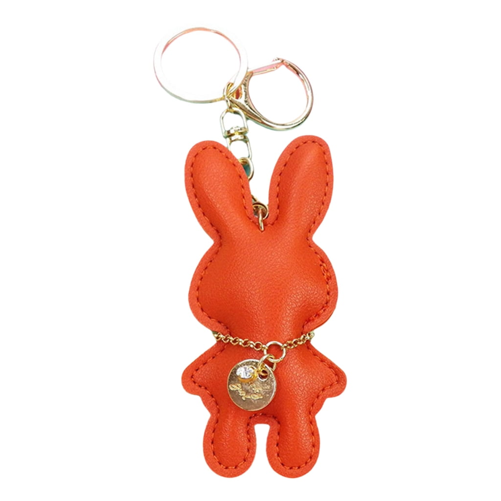 Artificial Leather Rabbit Toy Keyring Bunnys Pendant Key Rings Handbag ...