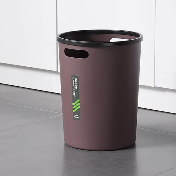 Artificial Leather Trash Can with Handles, Uncovered Wastebasket for ...