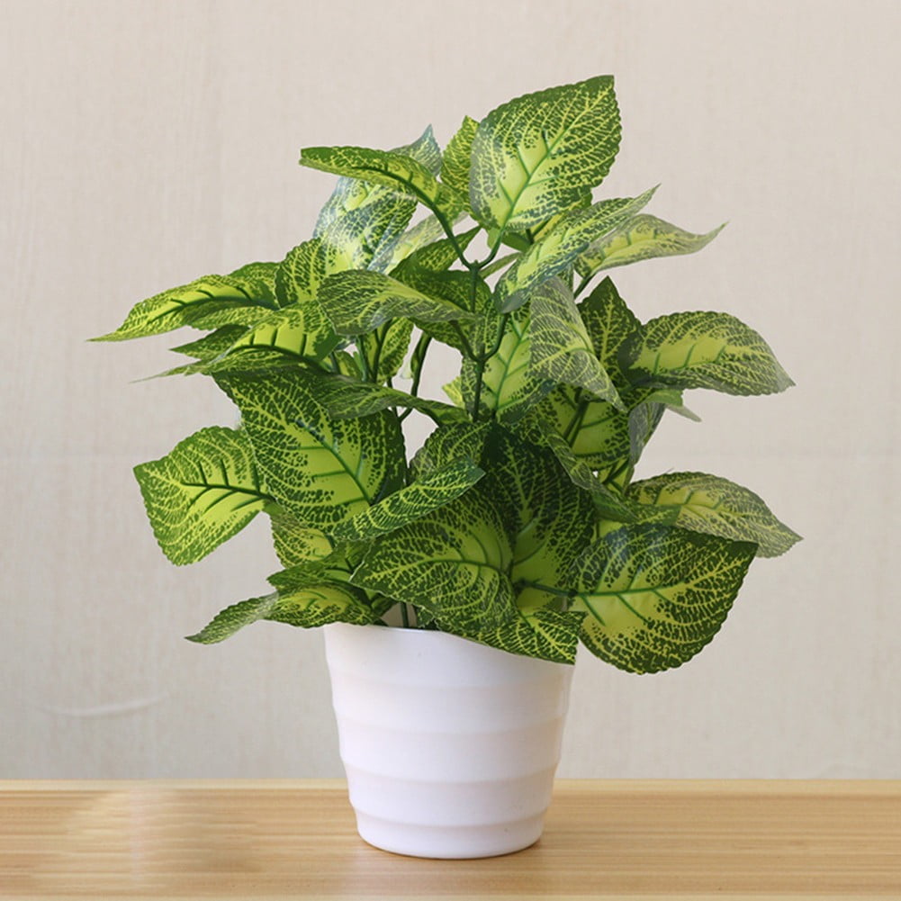 Artificial Leaves Potted Fake Foliage False Plants Outdoor Garden Home ...