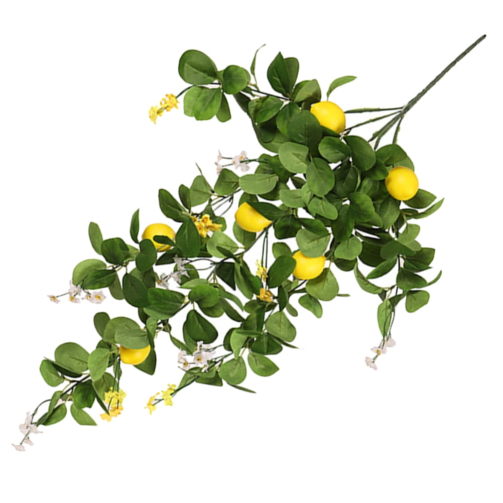 Artificial Lemon Branch Yellow Fake Lemon Leaves Branch Artificial ...