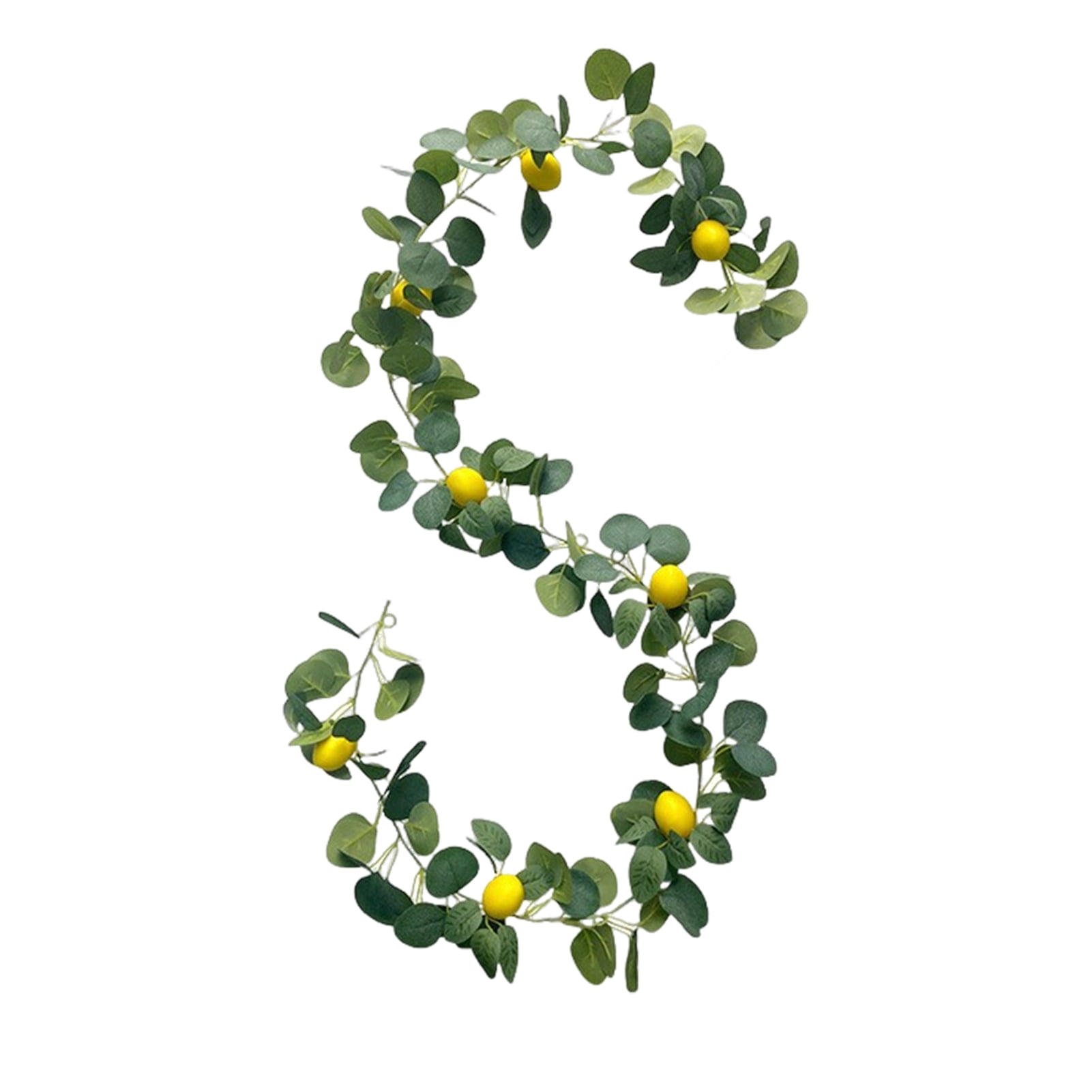 Artificial Lemon Garland Faux Greenery Vines Fake Eucalyptus Leaves ...