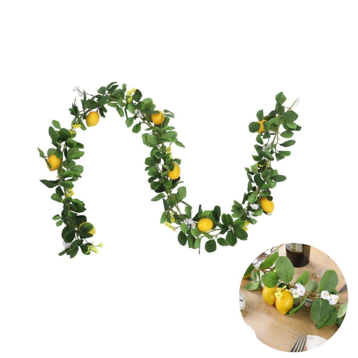 Artificial Lemon Garland,QZS Reusable Thin Faux Floral Greenery Vine ...