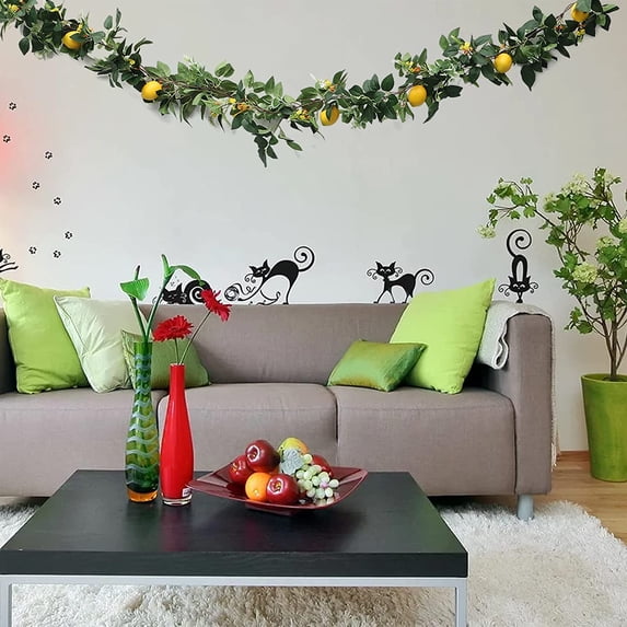 Artificial Lemon Garland, Spring Greenery Garland with Lemons and ...