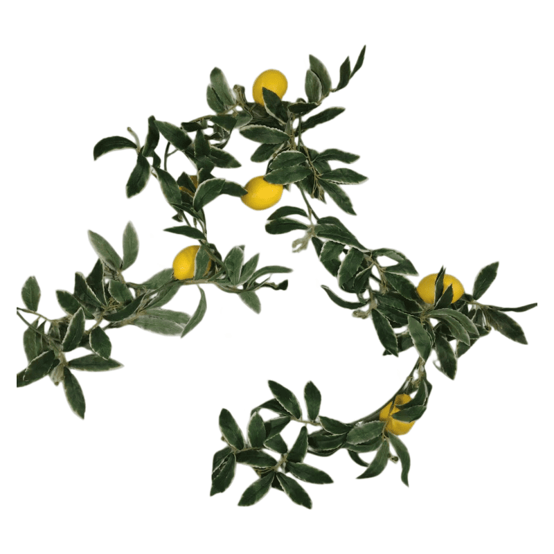 Artificial Lemon Rattan Vine, 14 Ft Fake Lemon Vines With Green Leaves ...